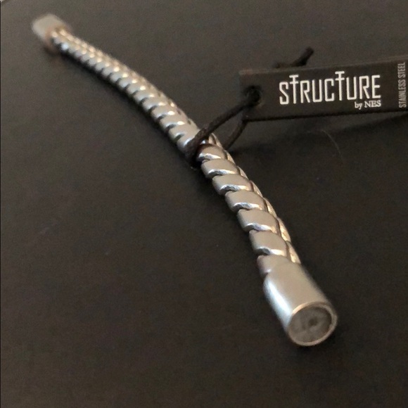STRUCTURE BY NES | Accessories | Mens Stainless Steel Chain Link ...